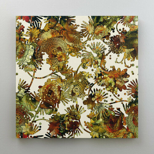 Интерьерная картина на холсте "Узор с красочными цветами" размер 60x60 см