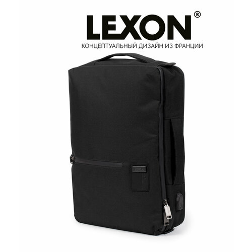 Рюкзак Lexon, мужской повседневный для ноутбука 15.6 с USB, черный