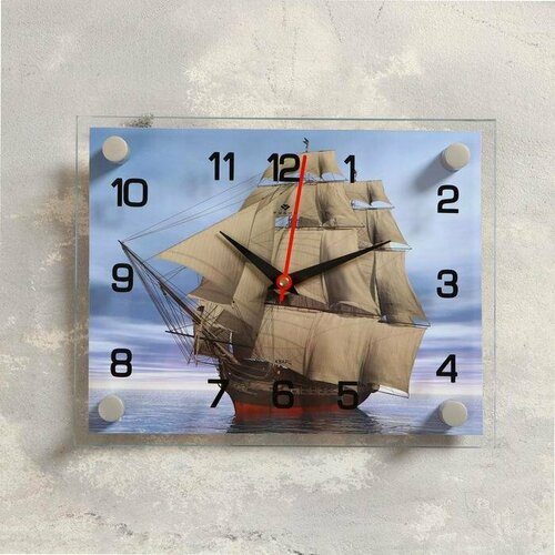 Часы настенные: Море, "Корабль", бесшумные, 20 х 26 см (комплект из 3 шт)