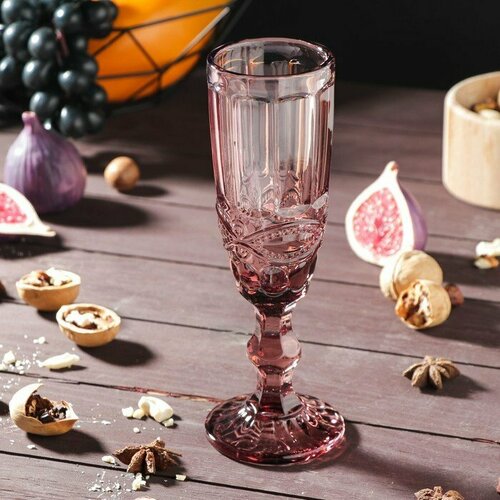 Набор бокалов стеклянных для шампанского Magistro «Ла-Манш», 160 мл, 7×20 см, 6 шт, цвет розовый