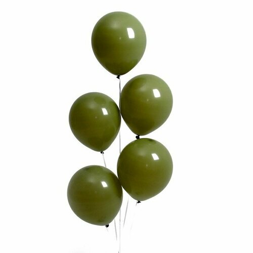 Шар латексный 9“, пастель, набор 100 шт, цвет зеленый авокадо ( avocado green) (комплект из 5 шт)