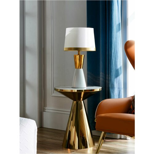 Настольная лампа интерьерная для спальни или гостиной VertexHome VER-2307, Золотой, белый