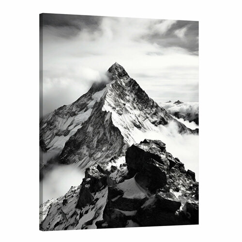 Интерьерная картина 50х70 "Пик горы: взгляд с вершины"