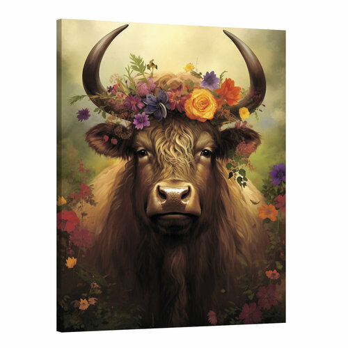 Интерьерная картина 50х70 "Дикий бык"