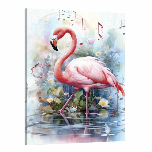 Интерьерная картина 50х70 "Поющие перья фламинго"