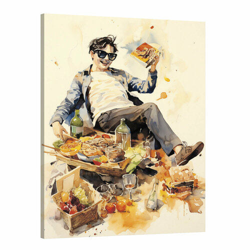 Интерьерная картина 50х70 "Любитель еды"