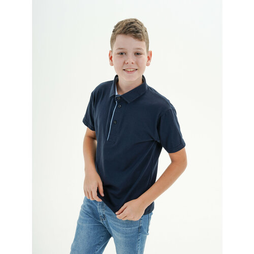 Поло Egotrik футболка поло детская, размер 184/42, синий, черный