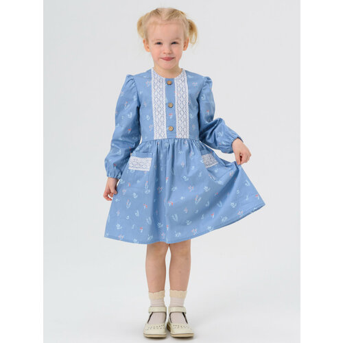 Платье Мирмишелька, размер 80/86, голубой, синий