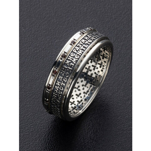 Кольцо Angelskaya925, серебро, 925 проба, чернение, гранат, размер 19.5, серебряный, красный