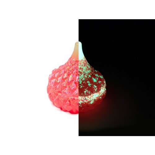 Декоративная шкатулка светится в темноте / Коктейль Чудес / из эпоксидной смолы и глиттера / Red (красный)