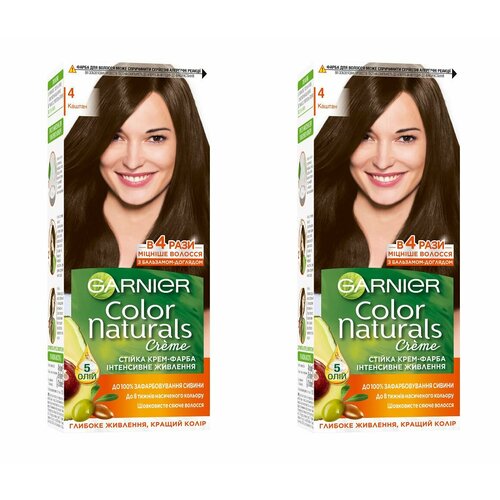 Garnier Краска для волос Color Naturals, тон 4 Каштан, 110 мл, 2 шт