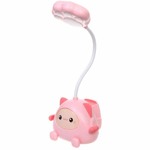 Настольная лампа «Милый котёнок» LED 11,5*8,6*31 см, USB 0.6w 5V, Розовый