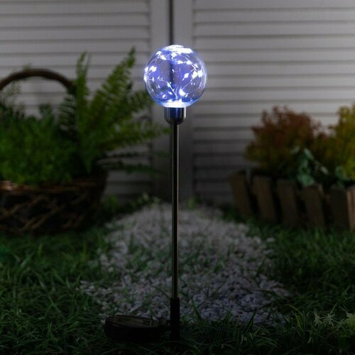 Садовый светильник на солнечной батарее «Шар», 70 см, 20 LED, свечение белое (комплект из 2 шт)