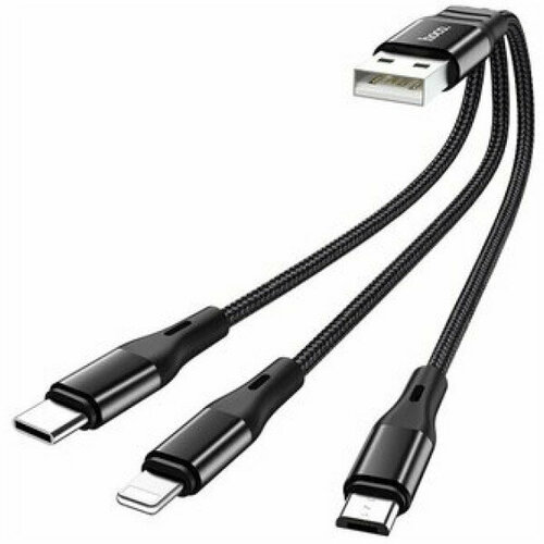 Usb Кабель-зарядка Hoco X47 3в1 Micro/Lightning/Type-C 25см чёрн Hoco Usb Кабель-зарядка Hoco X47 3в1 Micro/Lightning/Type-C 25см чёрный