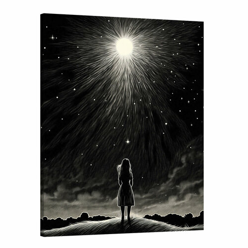 Интерьерная картина 50х70 "Девочка и звезда"