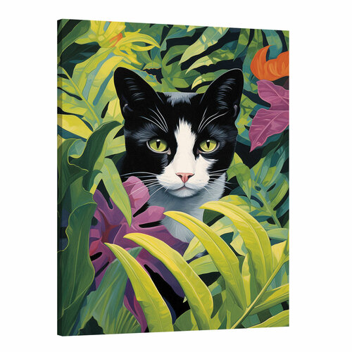 Интерьерная картина 50х70 "Кот в тени"
