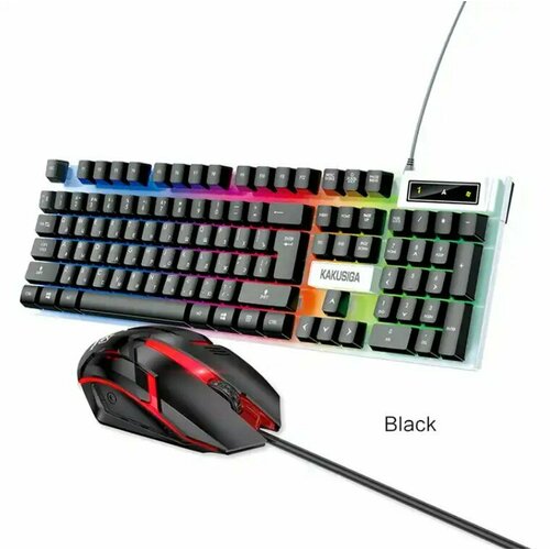 Набор из клавиатуры и мыши/Проводной USB-набор/ Игровая клавиатура/Игровая мышь/ Черный
