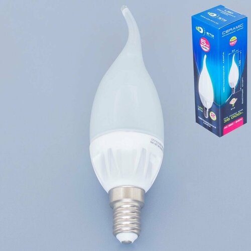 Светодиодная лампа LED-STM Premium Ceramic Свеча на Ветру СT37 5Вт=60Вт Е14 4200K, 425Lm