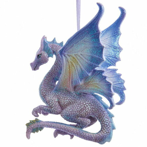 Kurts Adler Елочная игрушка Fantasy Dragon 10 см фиолетовый, подвеска E0376
