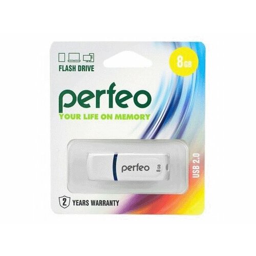 Флеш-диск Perfeo USB 8GB C09 White PF-C09W008