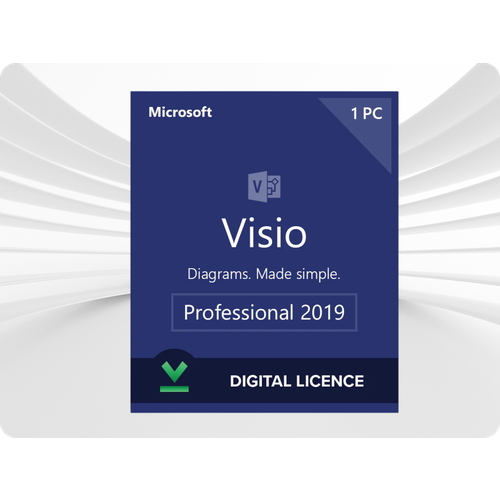 Visio 2019 Professional Plus Microsoft Полный комплект (Привязка к учетной записи, Лицензионный ключ, Активация на сайте Microsoft) Русский язык