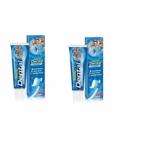 Rubella Зубная паста, "Dental Family Cavity Protection+Fresh Breath", профилактика кариеса и свежее дыхание, 100 мл, 2шт.