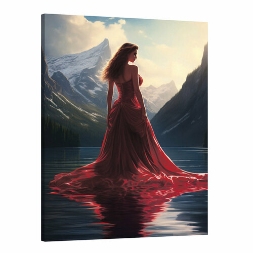 Интерьерная картина 50х70 "Принцесса в красном"