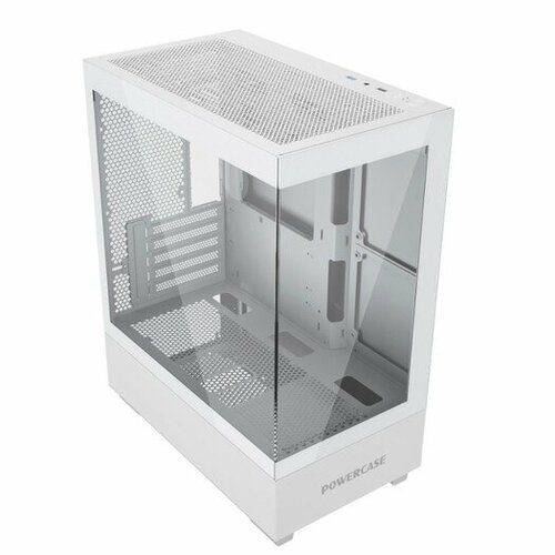 Powercase Корпус Powercase Vision Micro M, Tempered Glass, белый, mATX (CVMMW-L0)