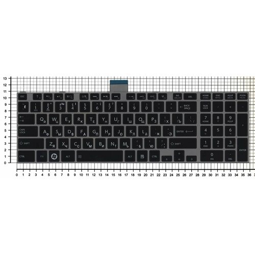 Клавиатура для ноутбука Toshiba L950 черная c серебристой рамкой