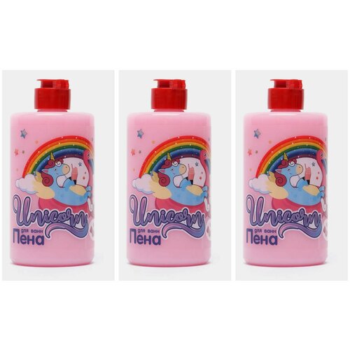 GreenField Пена для ванн Unicorn Bubble Gum, 460 мл, 3 шт