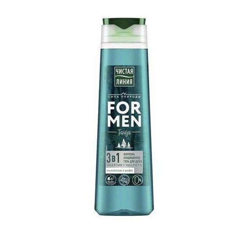 Чистая Линия Шампунь для волос For Men Taiga Энергия и чистота 3в1 - 400 мл