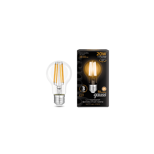 Лампа Gauss Filament А60 20W 1800lm 2700К Е27 LED (4 шт.)