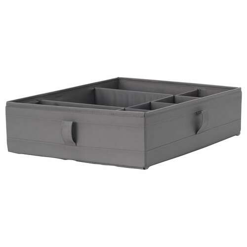 IKEA SKUBB Коробка-органайзер с отделениями, 44x34x11см. темно-серый