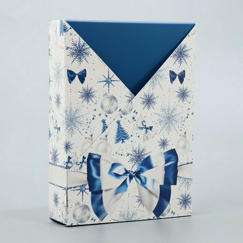 Складная коробка "Новогодний бант", 21x 15 x 5 см