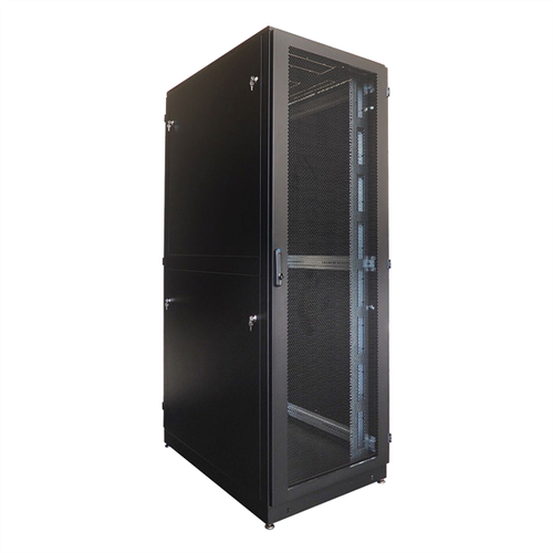 ЦМО Шкаф Шкаф серверный напольный 48U (800 1200) дверь перфорированная, задние двойные перфорированные, цвет черный