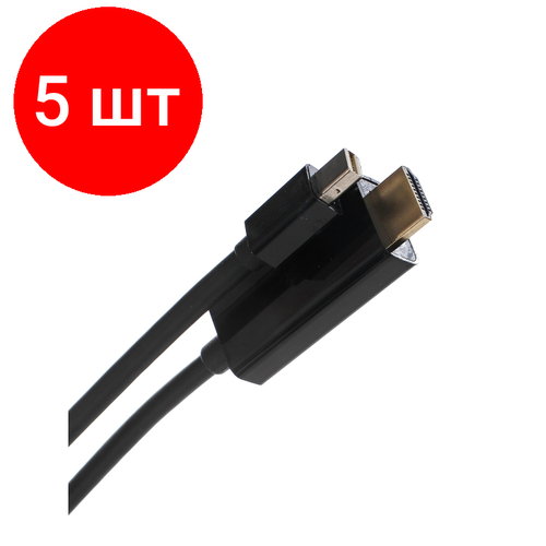 Комплект 5 штук, Кабель Mini DisplayPort - HDMI, M/M, 1.8 м, VCOM, CG695-B