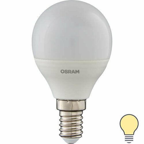 Лампа светодиодная Osram Antibacterial E14 220-240 В 5.5 Вт шар малый 470 лм, теплый белый свет