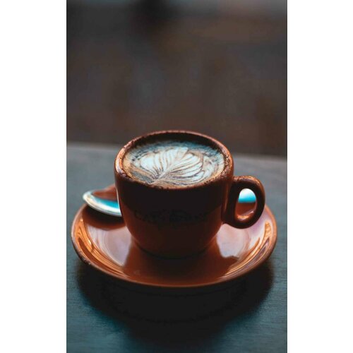 Картина на холсте 60x110 LinxOne "Чашка, кофе, пена, напиток" интерьерная для дома / на стену / на кухню / с подрамником