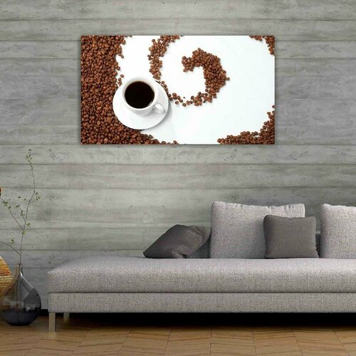 Картина на холсте 60x110 LinxOne "Кофе" интерьерная для дома / на стену / на кухню / с подрамником