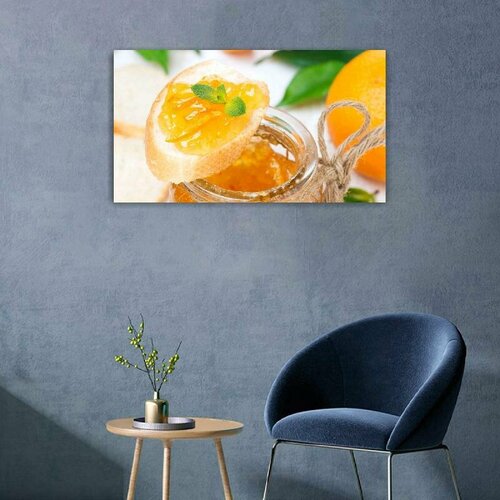 Картина на холсте 60x110 LinxOne "Мята варенье багет джем" интерьерная для дома / на стену / на кухню / с подрамником