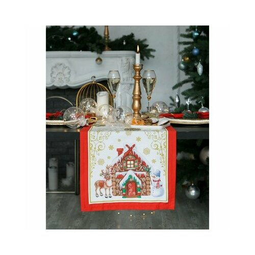 Дорожка на стол «Этель: Новогодняя сказка», 40 × 147 см, 100 % хлопок, саржа, 190 г/м²