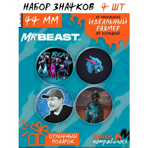 Значки на рюкзак Мистер Бист MrBeast набор