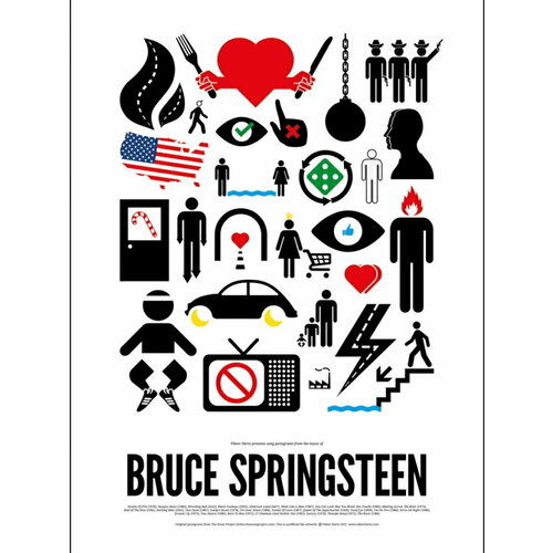Плакат, постер на бумаге Bruce Springsteen/Брюс Спрингстин/музыкальные/поп исполнитель/артист/поп-звезда/группа. Размер 30 х 42 см