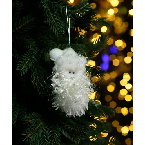 Ёлочное украшение (Дед Мороз, 1 шт, 10 см.) белыы