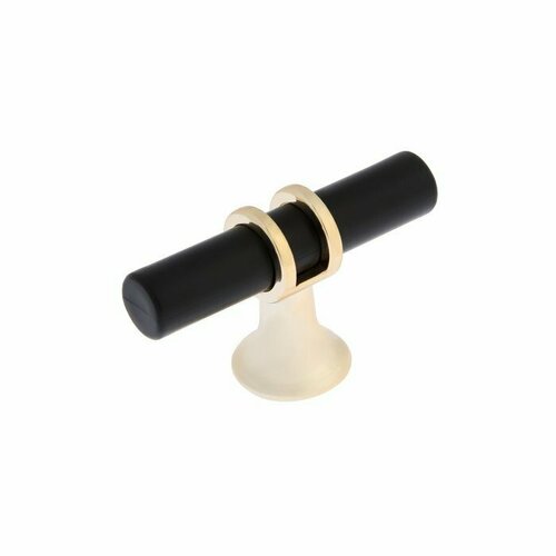 Ручка-кнопка CAPPIO, d=12 мм, пластик, цвет золото/черный (комплект из 12 шт)