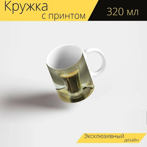 Кружка с рисунком, принтом "Кофе, чашка, ложка" 320 мл.