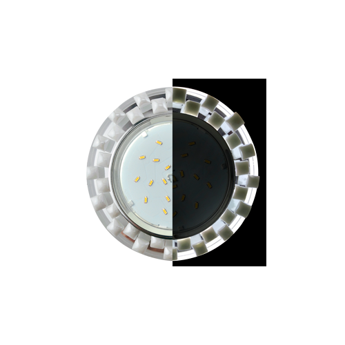 Точечный светильник Ecola GX53 H4 LD5316 Glass Жемчуг с подсветкой зерк. хром