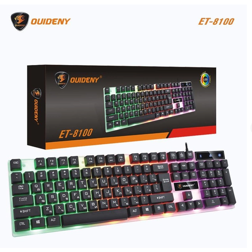 Клавиатура игровая 104 клавиши OUIDENY ET-8100 Black с RGB LED подсветкой