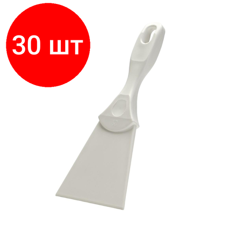 Комплект 30 штук, Скребок HACCPER полипропиленовый, 100 мм, белый (РФ)
