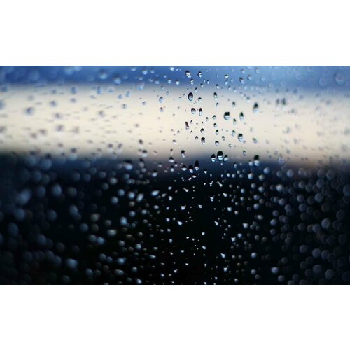 Картина на холсте 60x110 LinxOne "Стекло, капли, дождь, мокрый" интерьерная для дома / на стену / на кухню / с подрамником